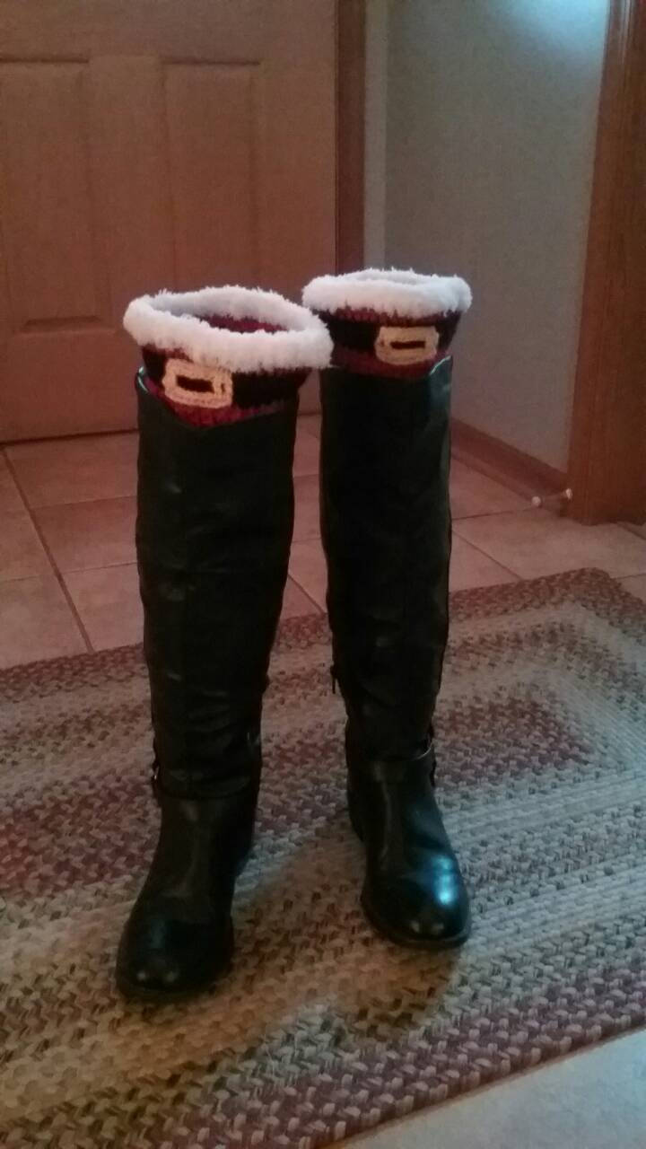 Santa Boot Cuffs Crochet Christmas Boot Cuffs Holiday Boot - Etsy
