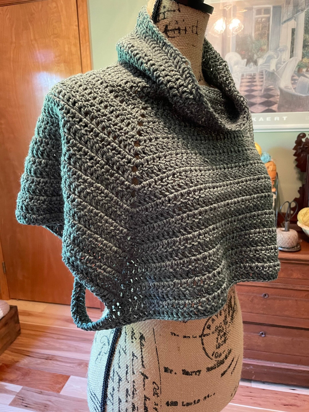 Huntress Shawl, Boho Midriff Top, Raglan Cowl Vest, Flirty Yoga Shirt ...