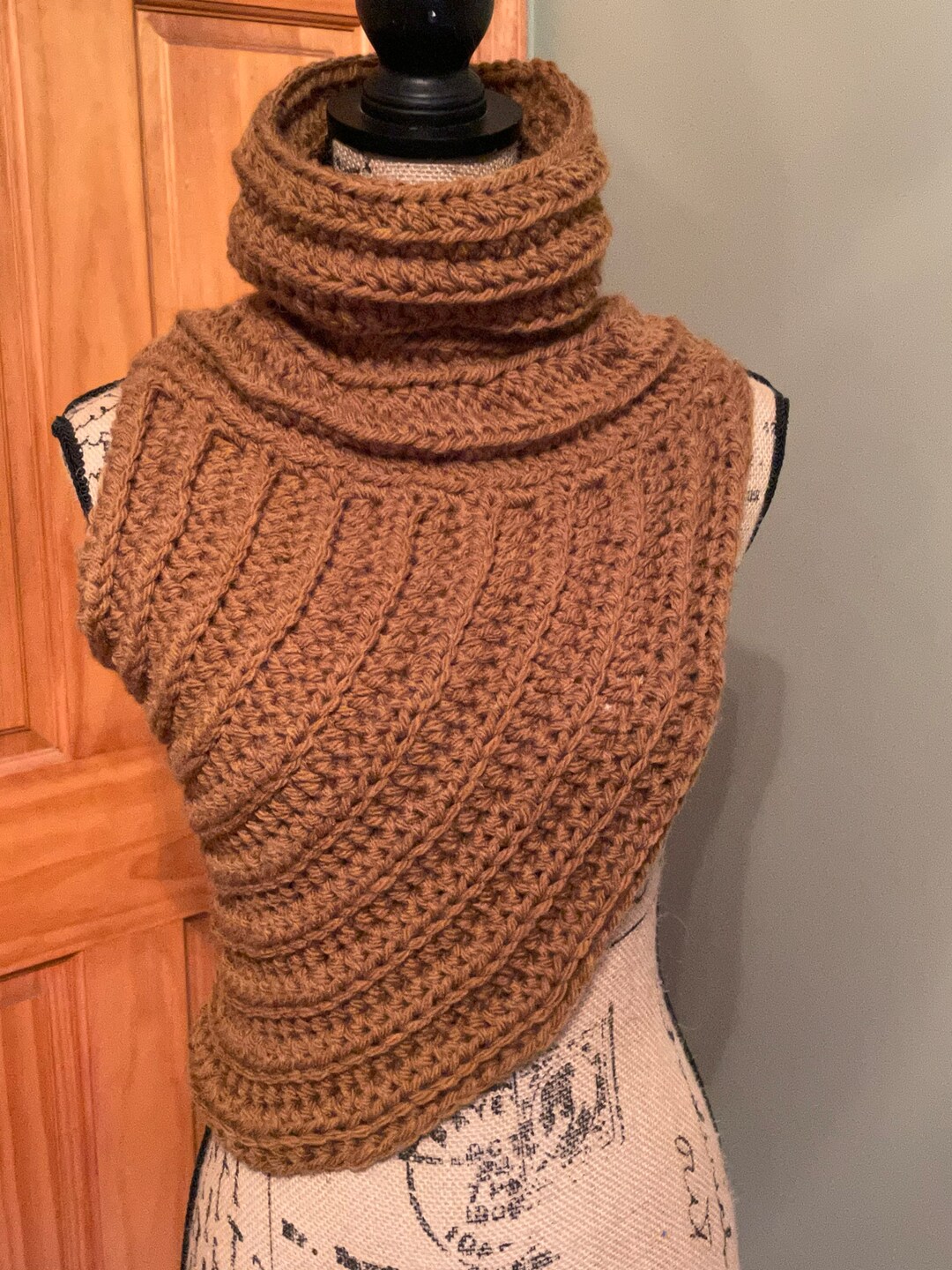 Huntress Crocheted Cowl, Wool Blend Archer’s Brown Katniss Everdeen ...