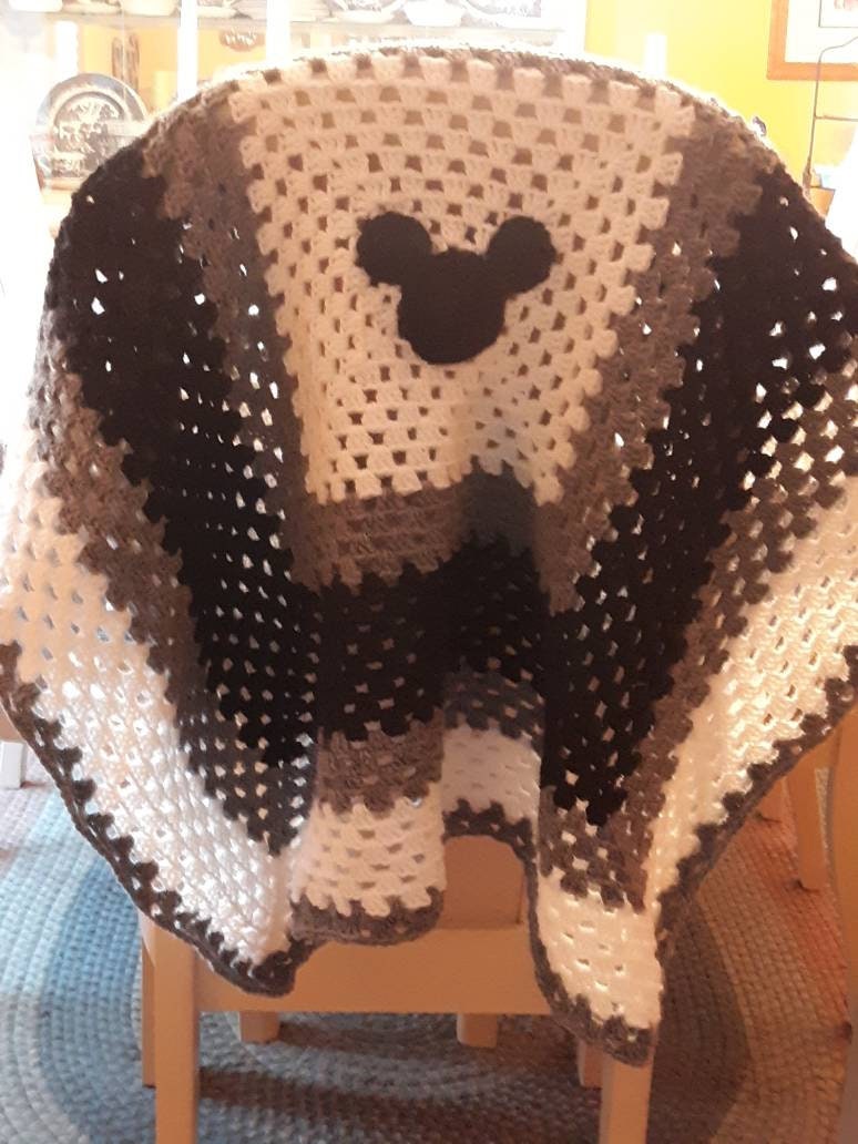 Black and White Mickey Blanket Crochet Mickey Mouse Baby | Etsy