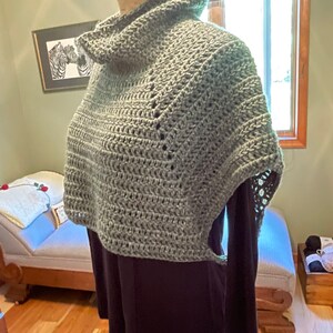 Huntress Shawl, Boho Midriff Top, Raglan Cowl Vest, Flirty Yoga Shirt ...