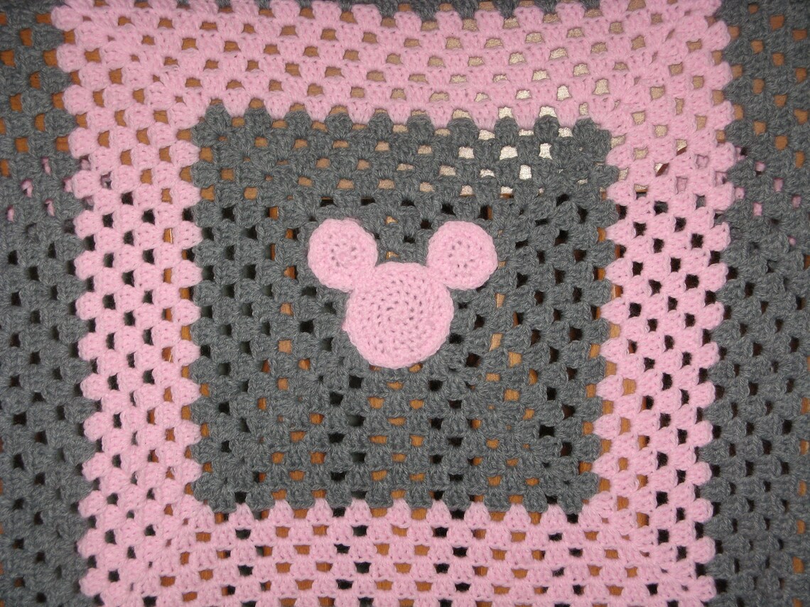 Pink and Grey Mickey Mouse Baby Blanket Minnie Mouse Baby - Etsy