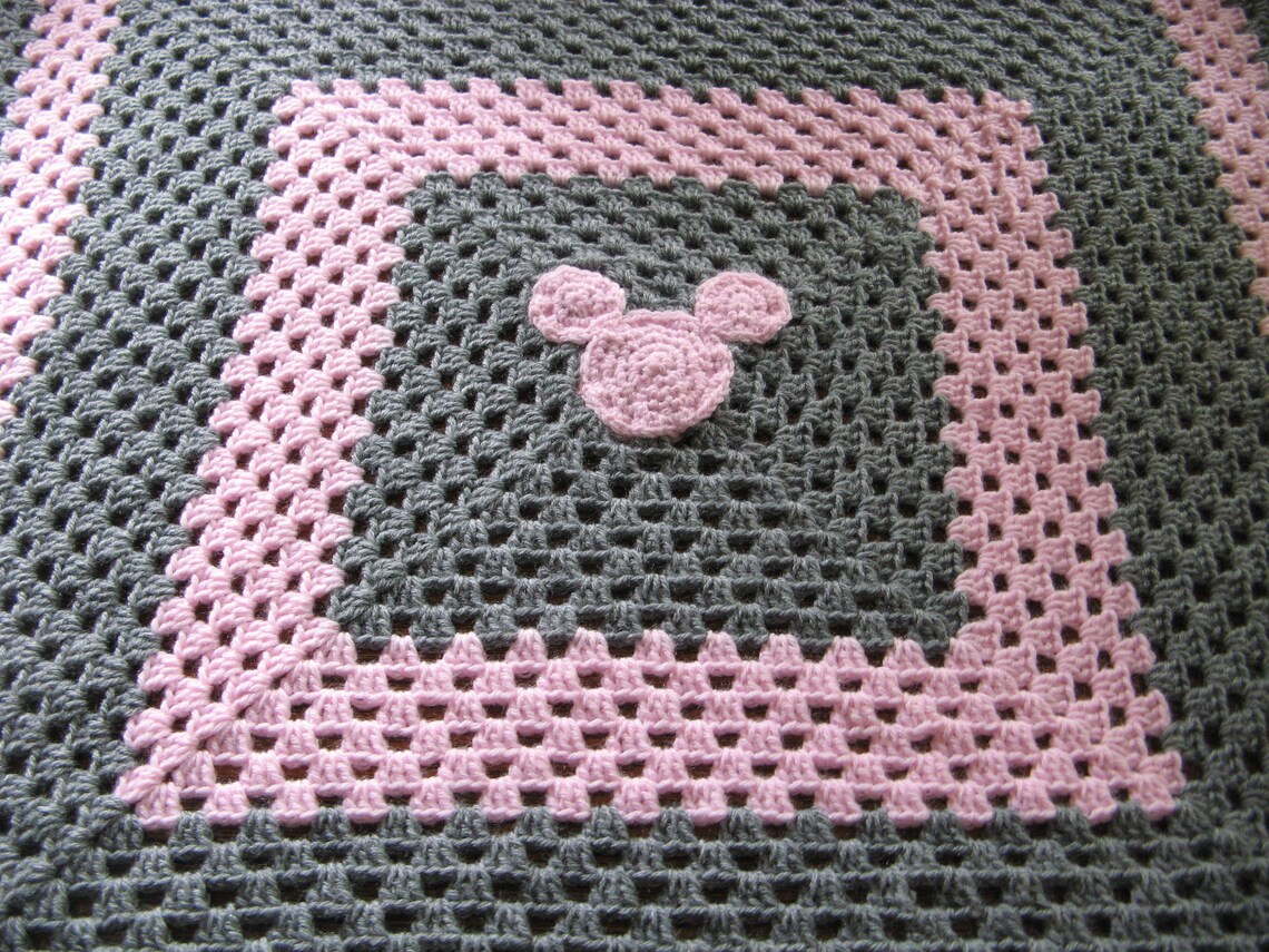 Pink and Grey Mickey Mouse Baby Blanket Minnie Mouse Baby - Etsy