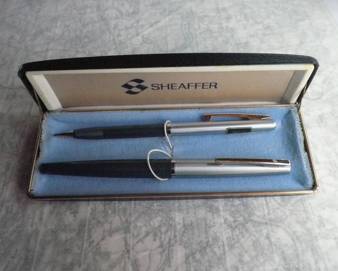 Sheaffer Stylist 440 Fountain Pen and Pencil Set - Gray Pgag Fine Nib W ...