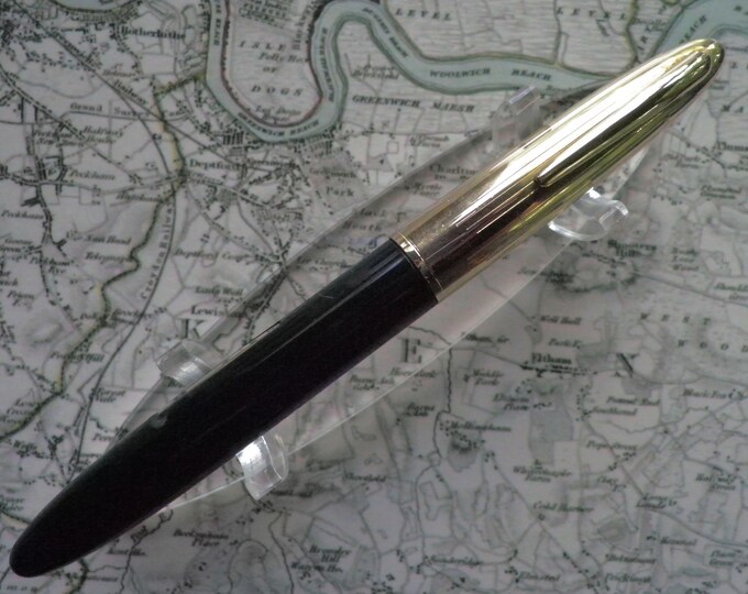 Sheaffer Crest Deluxe Fountain Pen restored Black Gold-filled Cap 14K ...