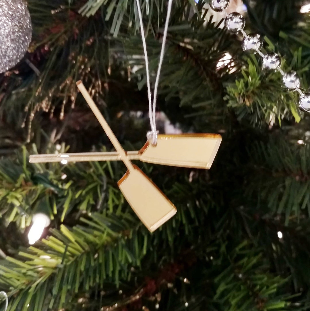 Crossed Oars Ornament, Gold-colored Acrylic Mirror Finish | Plastic ...