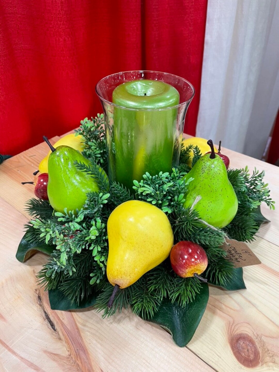 Candle Hurricane Fruit Tabletop Arrangement - 12 X 12 X 12 ...
