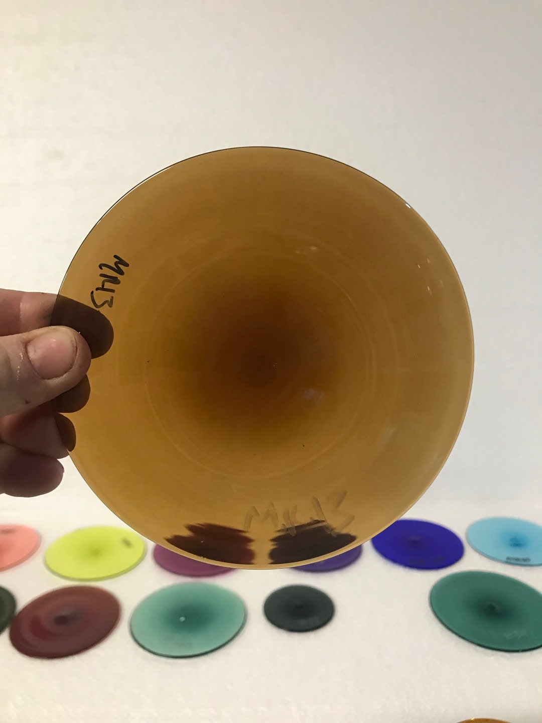 Monarch Glass Studio Mouth Blown 5" Rondel - Bronze MR13 - Etsy