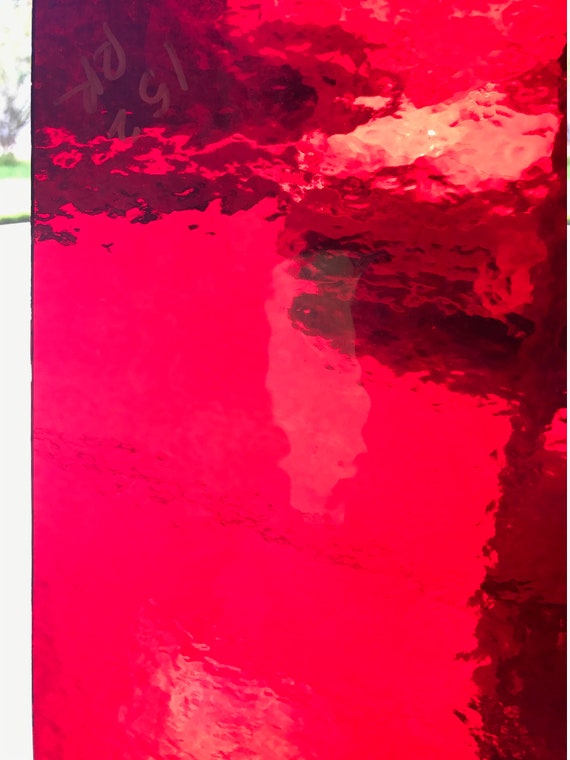 Stained Glass Sheet 8 x 6 Ruby Red Rough Rolled | Etsy