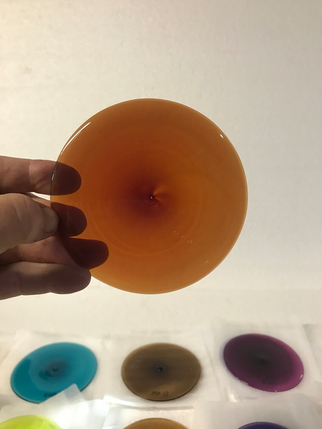 Monarch Glass Studio Mouth Blown Rondel - Redish Brown - Etsy