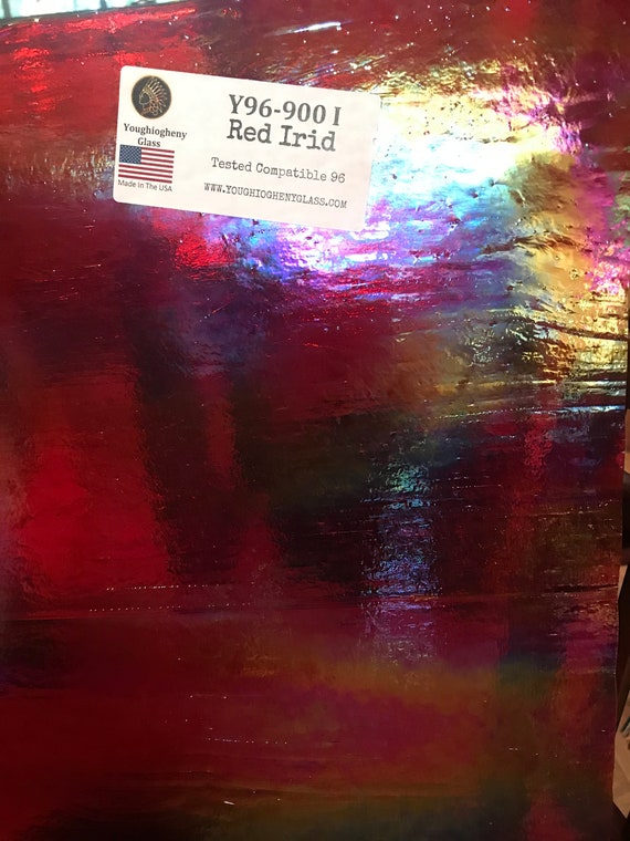 Stained Glass Sheet 8 x 6 Red Iridized Youghiogheny | Etsy