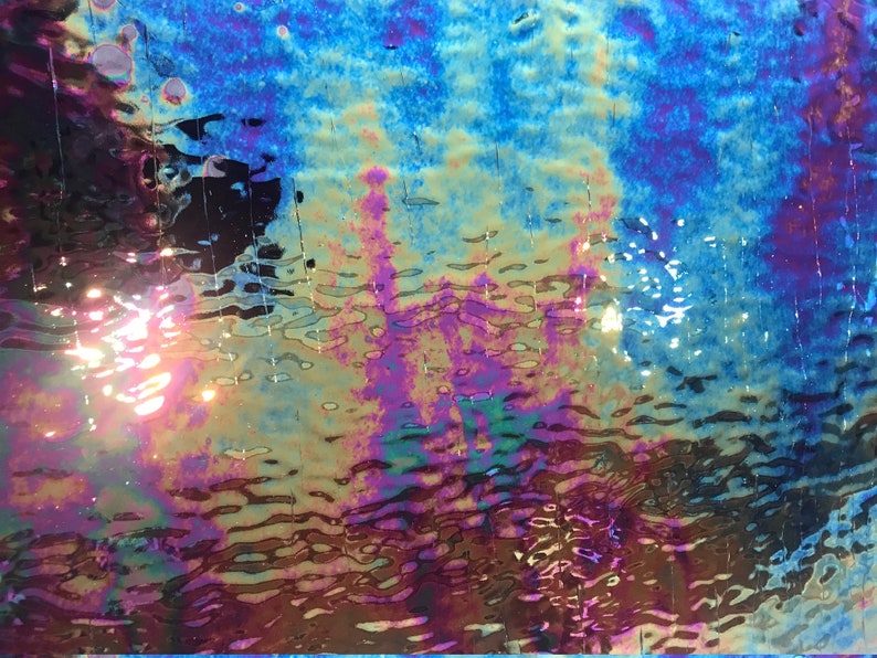 Dark Violet, Ripple, Iridescent (wissmach 311 V RIPR) 8" X 6", Stained ...