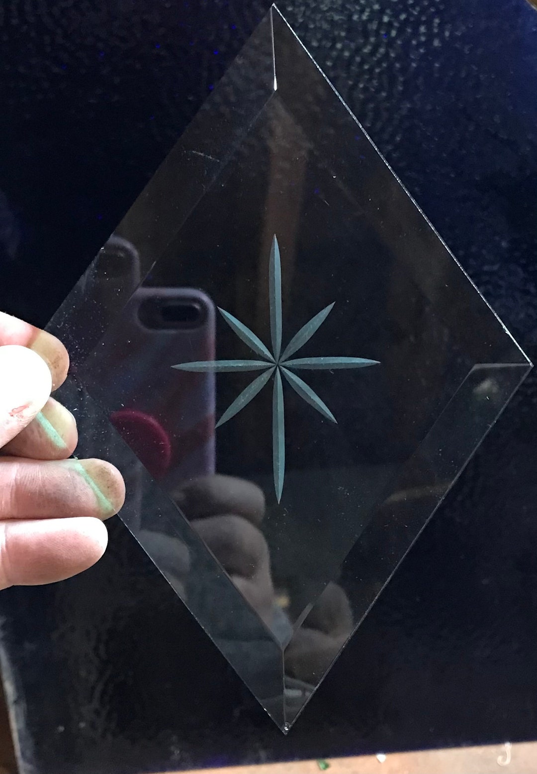 7" X 5” Engraved Diamond Bevel - Star - Etsy