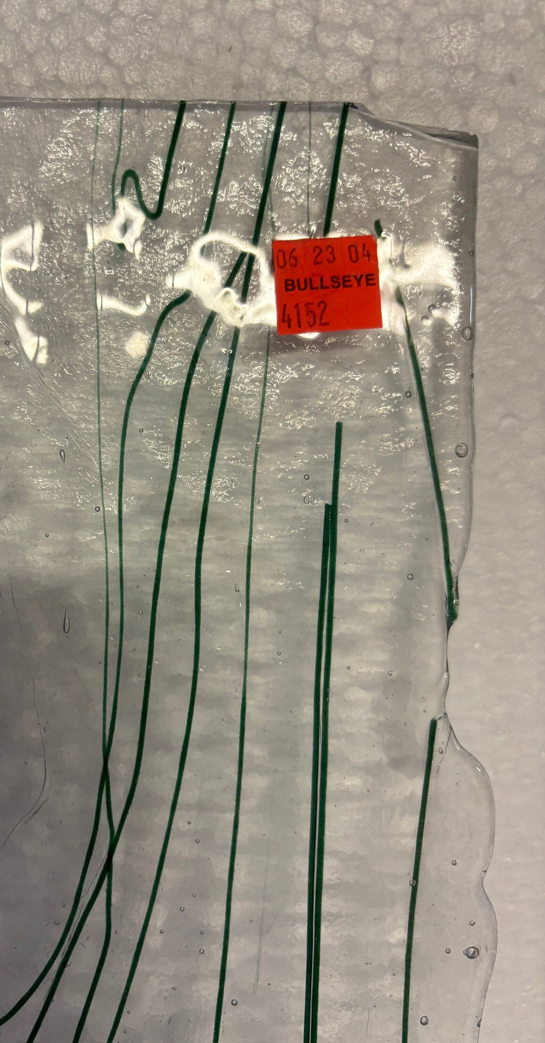 Stained Glass Sheet, 10 X 10 Clear W/green Streamers B 4152-00 - Etsy