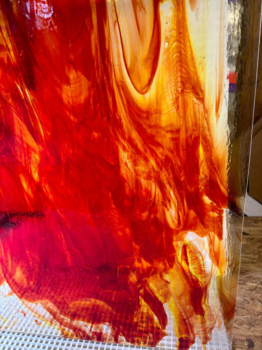 Stained Glass Sheet, 12" X 12" - Orange Streaky (wissmach 17 LL) - Etsy