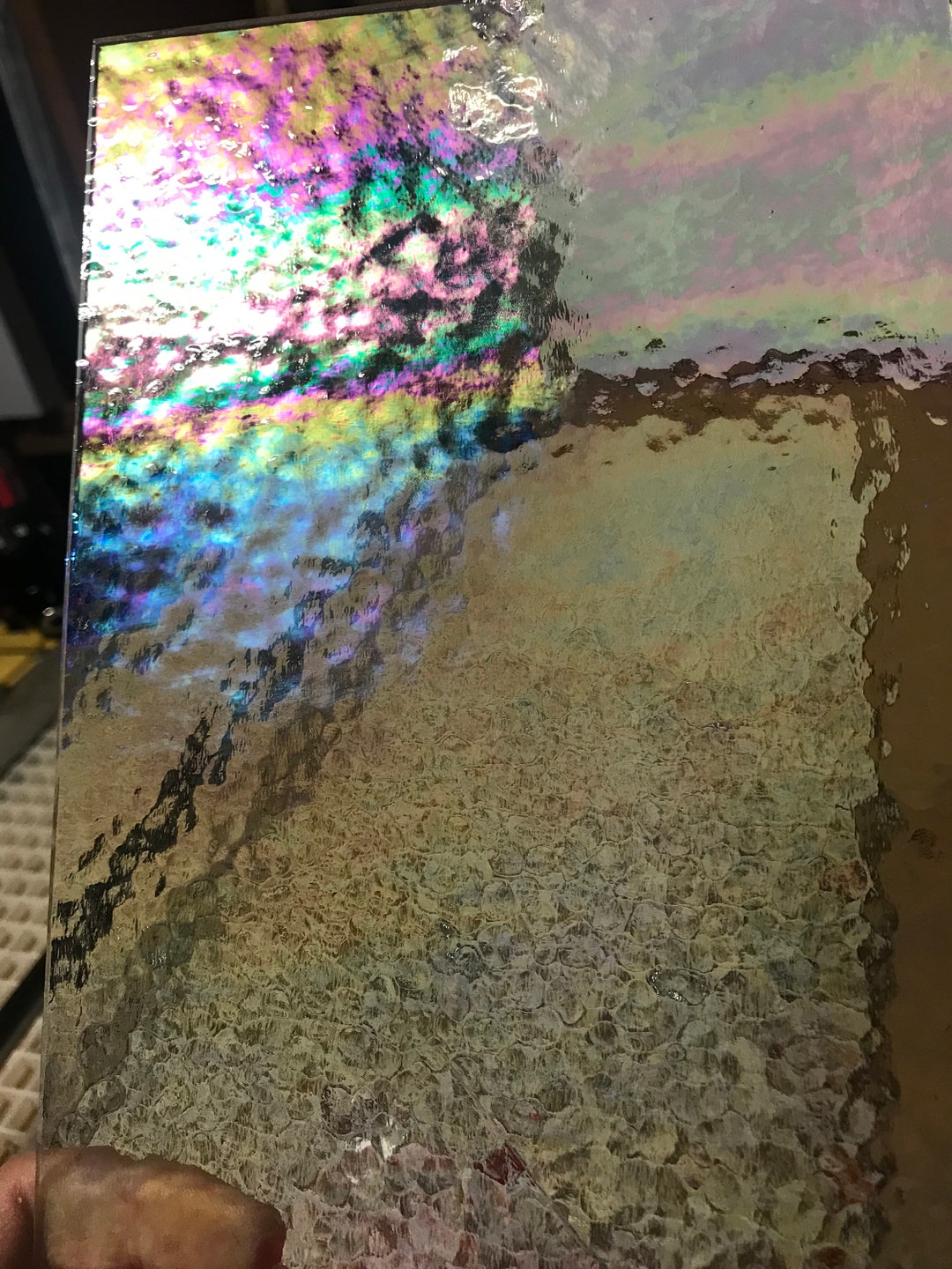 Stained Glass Sheet, 8" X 6" - Clear Corella Classic Iridized (wissmach ...