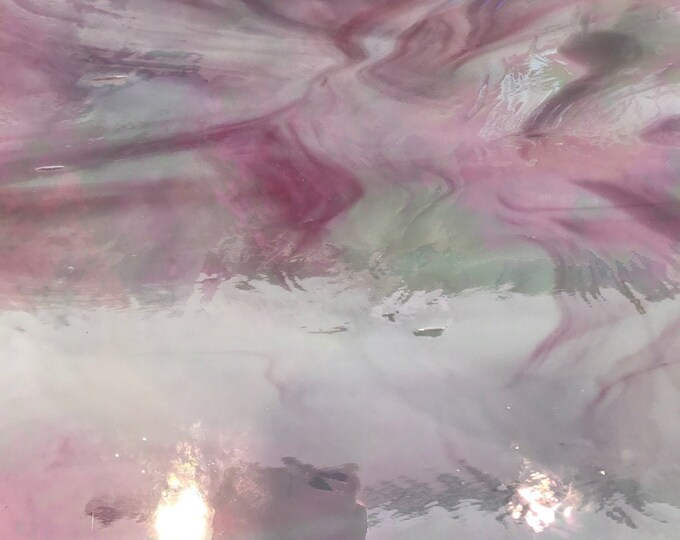Stained Glass Sheet 8 X 6 Pink And White Etsy