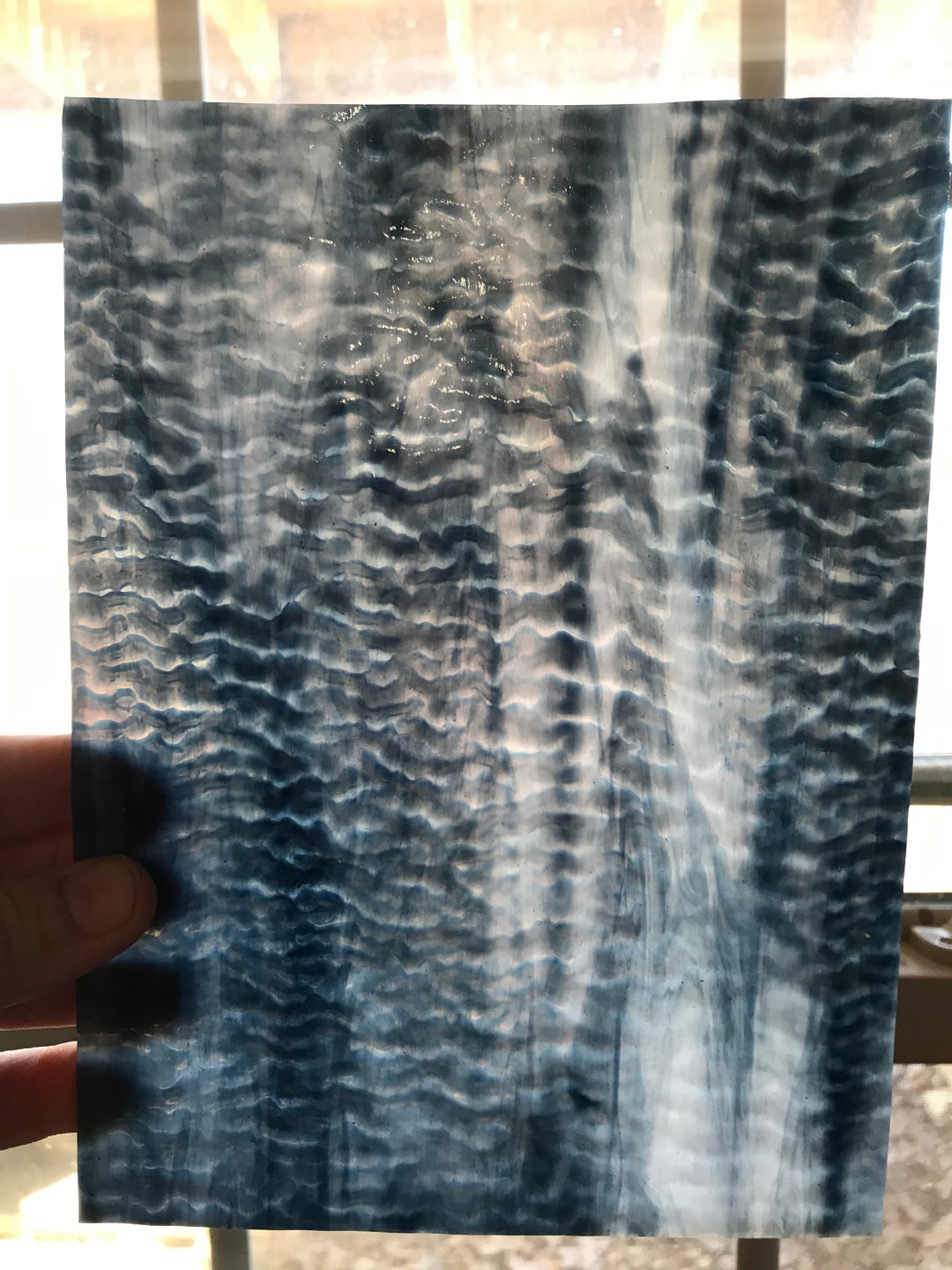 Stained Glass Sheet 12x 12 Steel Blue Opal Tight Ripple - Etsy