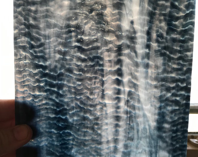 Stained Glass Sheet, 12”x 12” - Steel Blue, Opal Tight Ripple (kokomo ...
