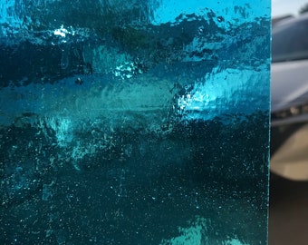 12 X 12 Stained Glass Sheet Prisma Blue and Olive Green Luminescent ...