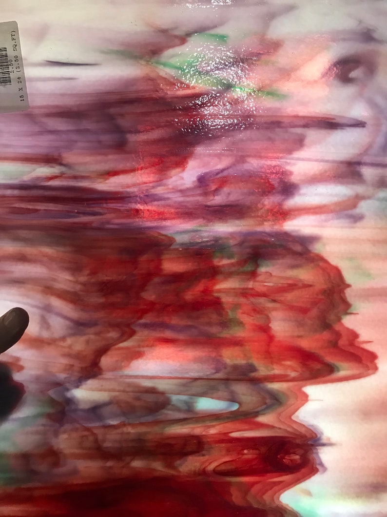 Stained Glass Sheet 12x12 Gold Purple Red With Spring and - Etsy