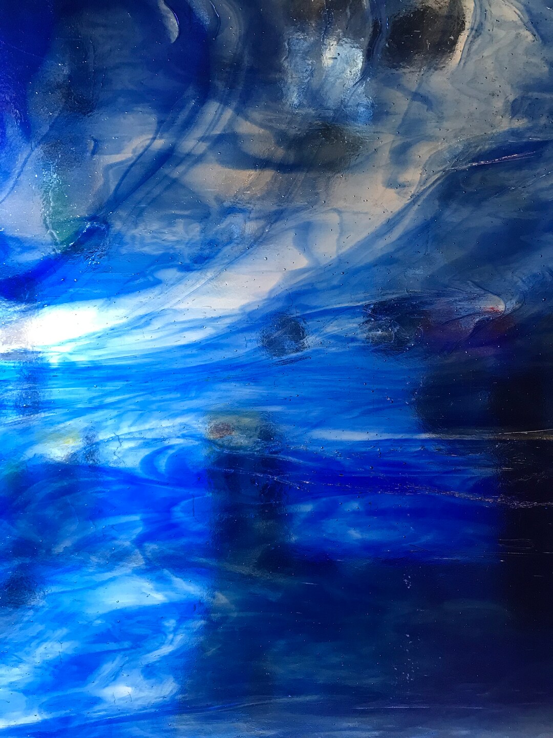 Stained Glass Sheet, 12" X 12" - Cobalt Blue and Clear (kokomo 4 CLL ...