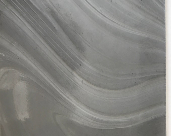 Stained Glass Sheet, 8” X 6" Pale Gray Transparent Baroque (spectrum ...