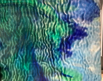 Stained Glass Sheet, 12x12 Gold Pink, White and Forest Green Mottle ...