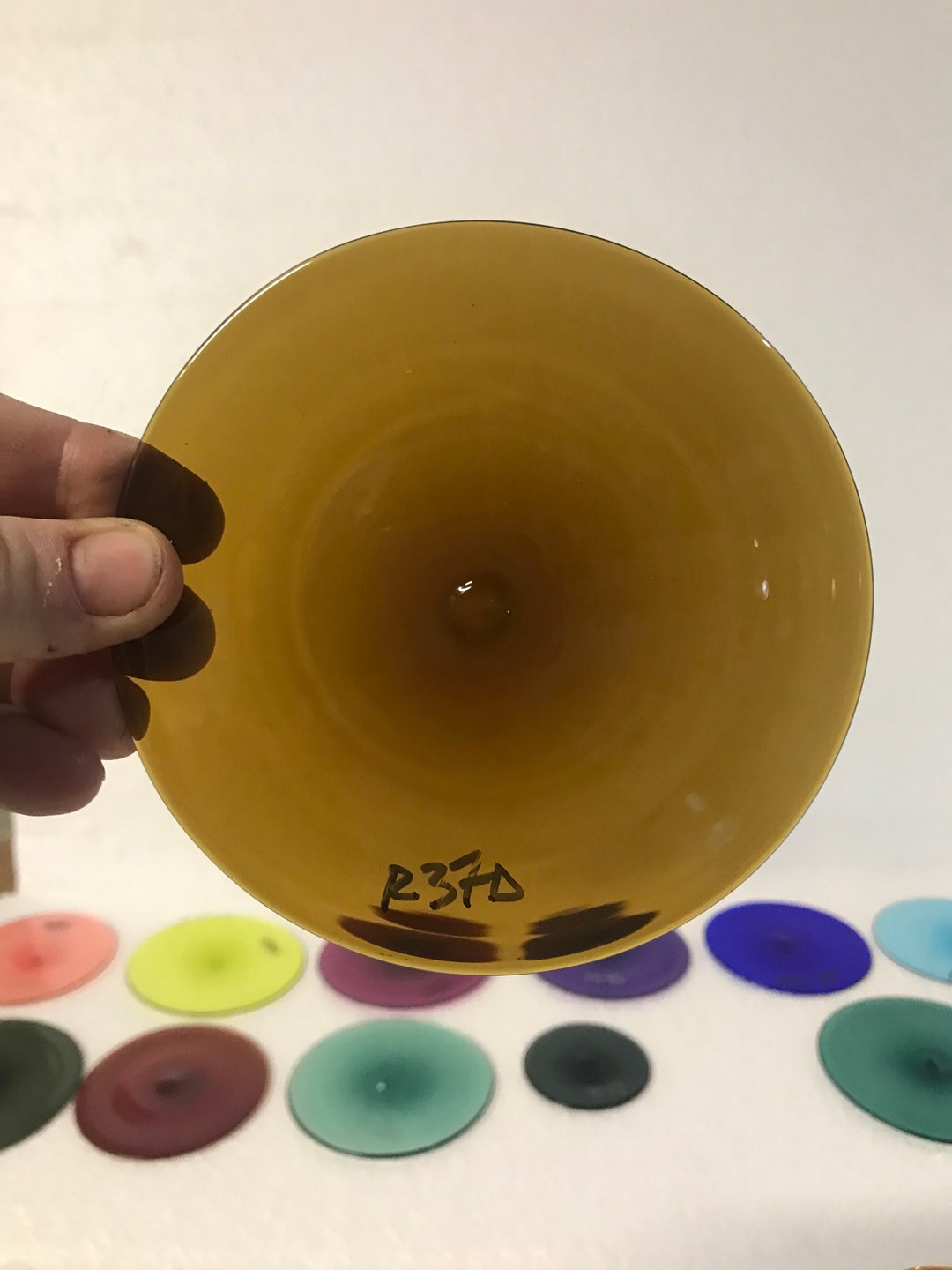 Monarch Glass Studio Mouth Blown Rondel Medium Bronze R37D - Etsy