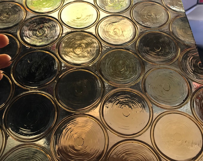 Stained Glass Sheet, Various Sizes - Vintage Amber W/ Circles - Etsy