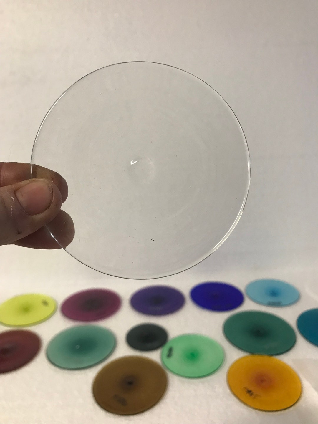 Monarch Glass Studio Mouth Blown Rondel - Clear - Etsy