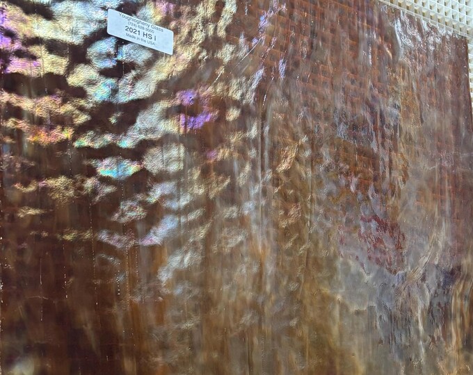 12" X 12" Stained Glass Sheet, Rust Brown, off White High Strike ...