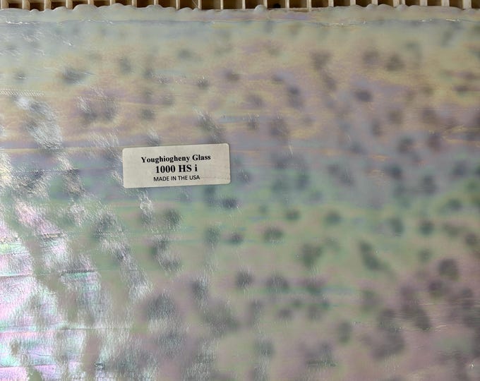 Stained Glass Sheet, 12” X 12" White Opal Iridized High Strike ...