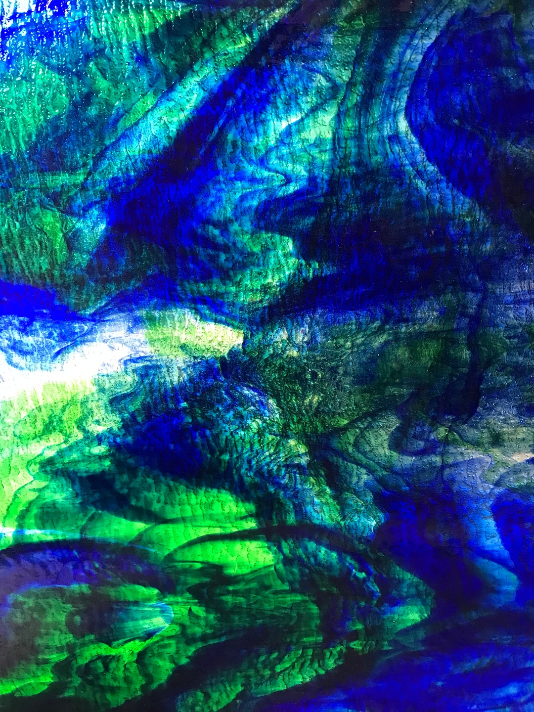 Stained Glass Sheet, 8 X 6 Blue, Green and Clear Granite kokomo 142 LLG ...