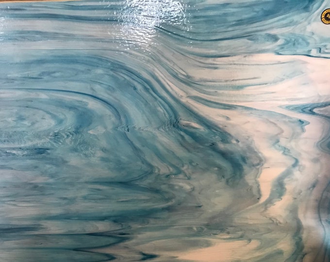 12" X 12" Stained Glass Sheet - Prisma White and Deep Sky Blue ...