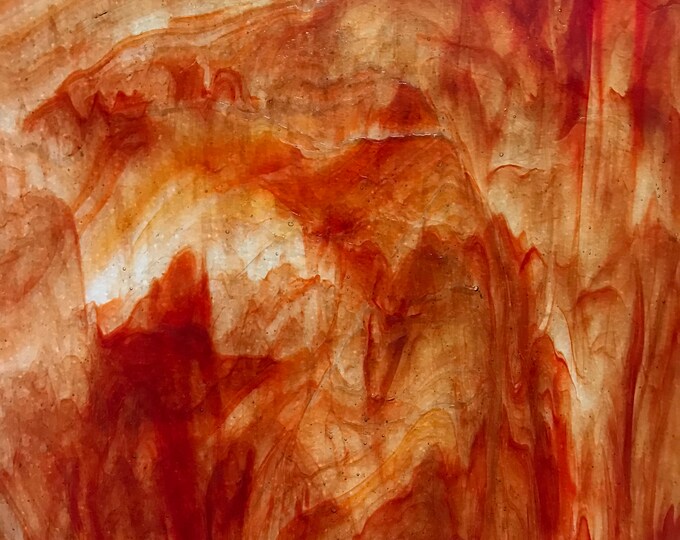 12 X 12 Stained Glass Sheet, Red and Clear Streaky armstrong 55 - Etsy