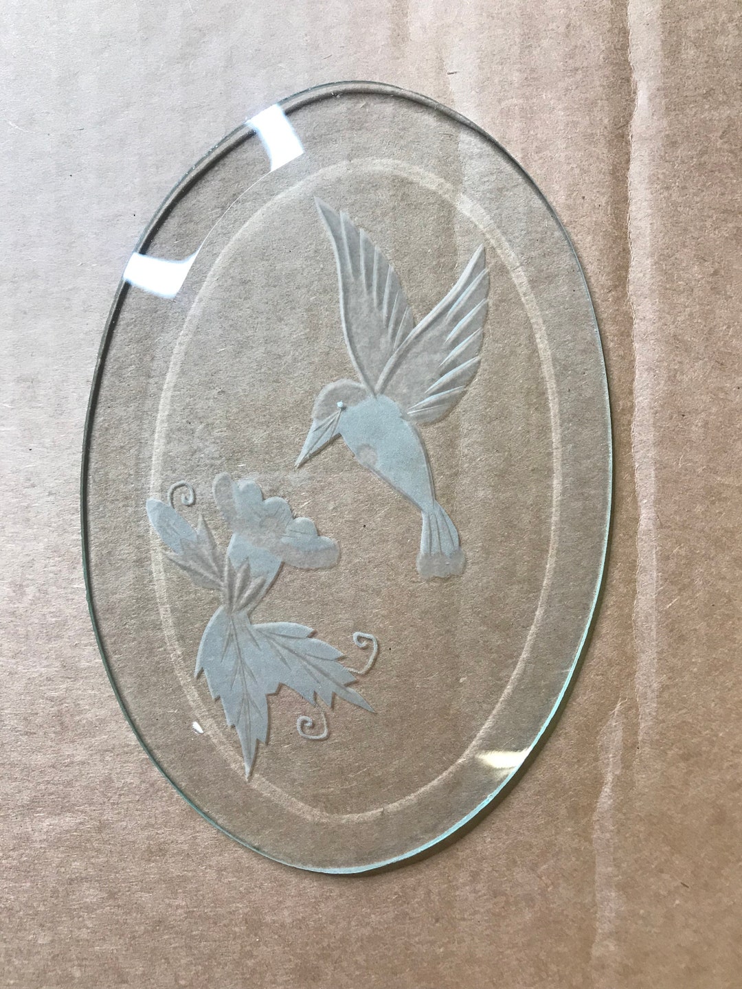 6 X 4 Engraved Oval Bevel Hummingbird - Etsy