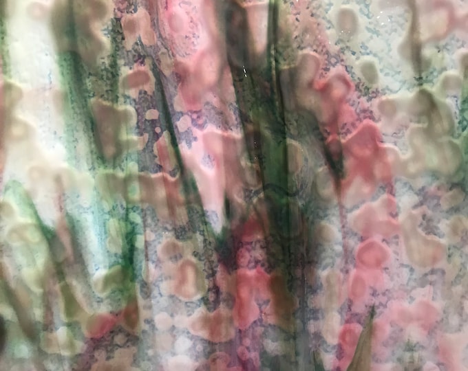 Stained Glass Sheet, 12x12 Gold Pink, White and Forest Green Mottle ...