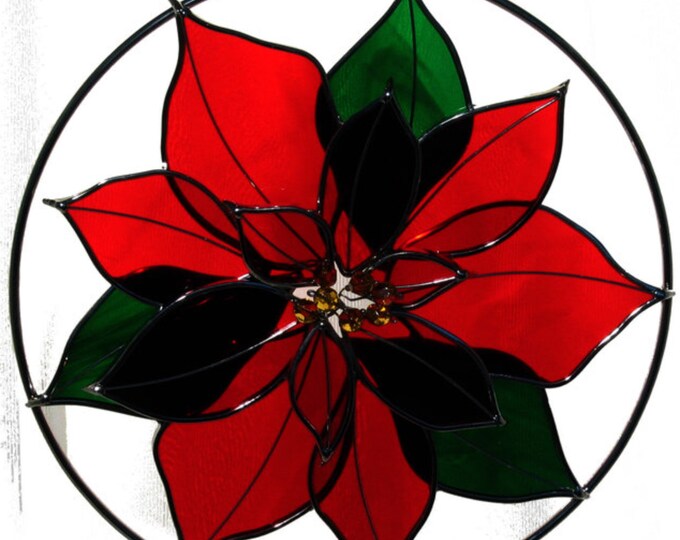KIT - Pre-cut Poinsettia Ring - Stained Glass - Etsy