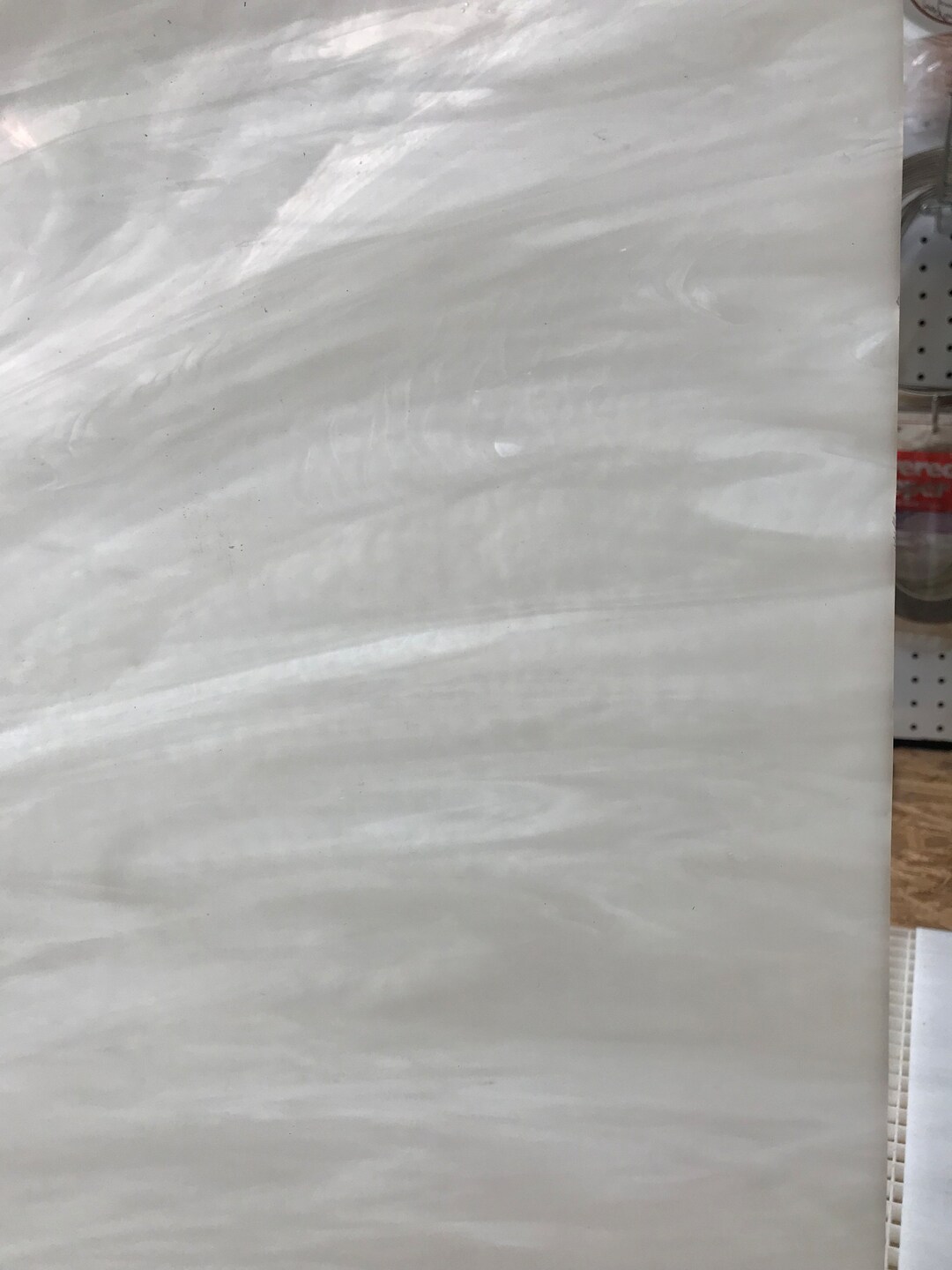 Stained Glass Sheet, 12 X 12 White and Clear Streaky wissmach 51 DDXXM ...