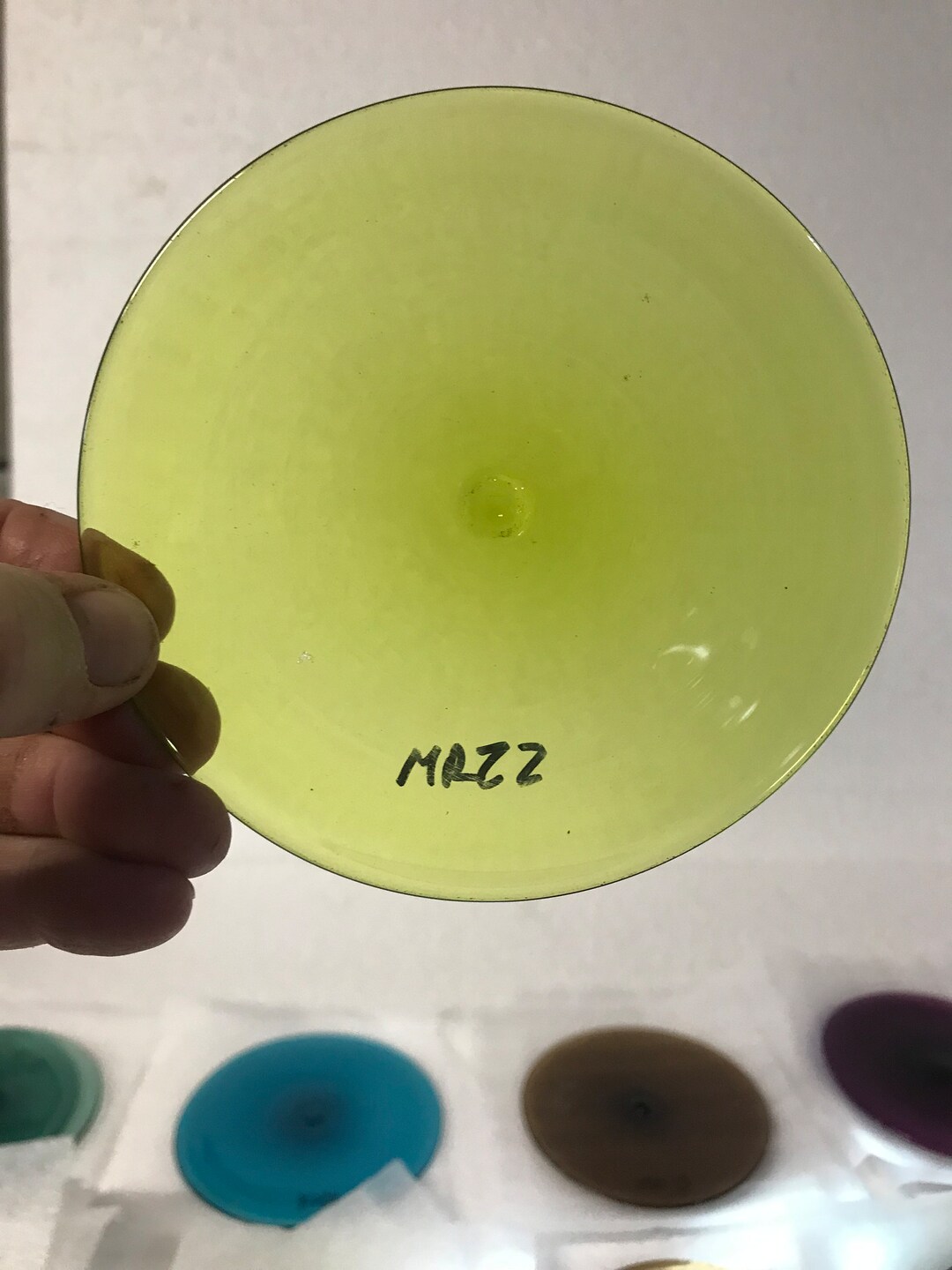 Monarch Glass Studio Mouth Blown Rondel Light Chartreuse MR22 - Etsy