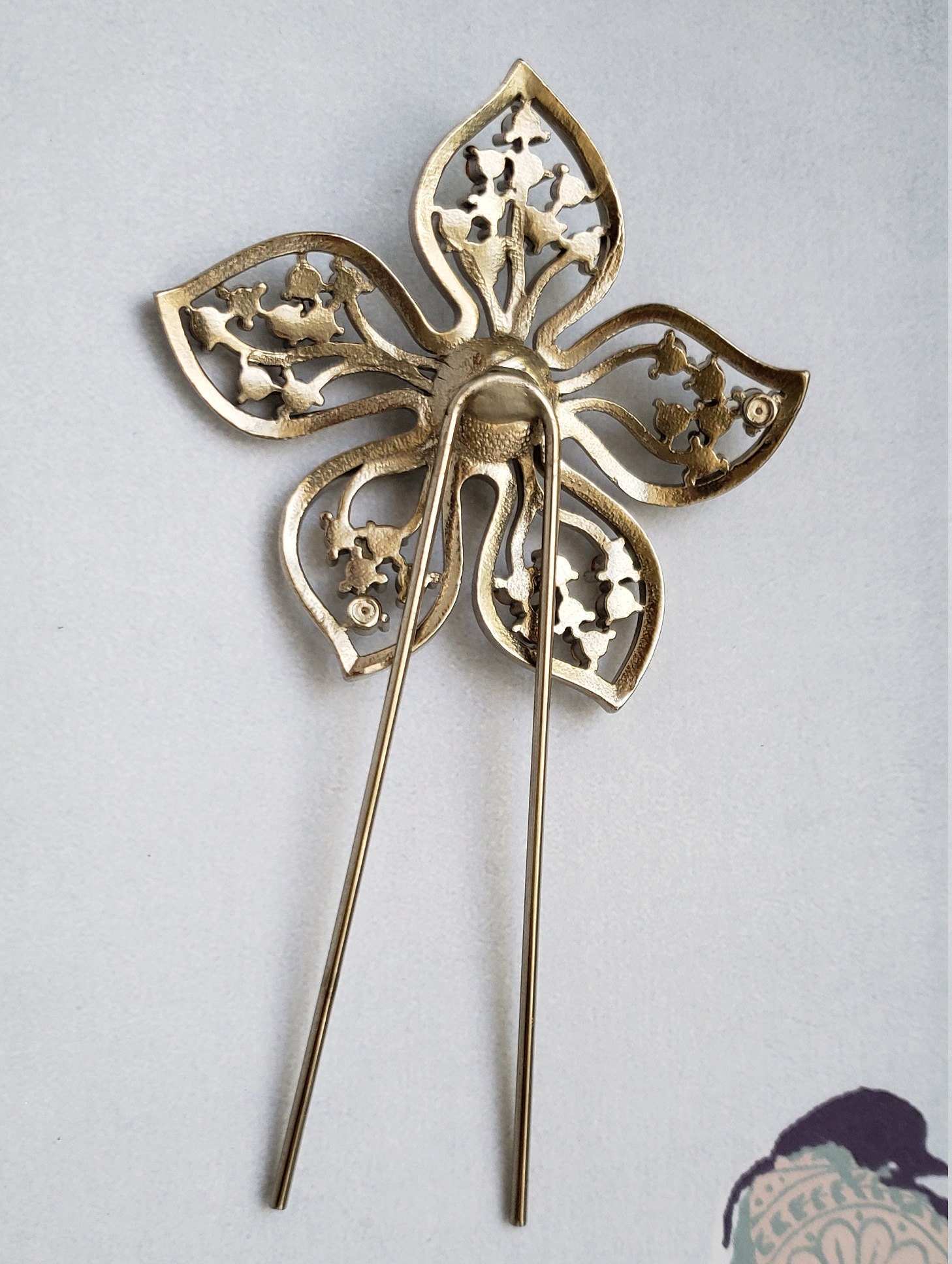 Vintage Flower Motif Hair Accessory. Large Hair Pick/Pin for - Etsy.de