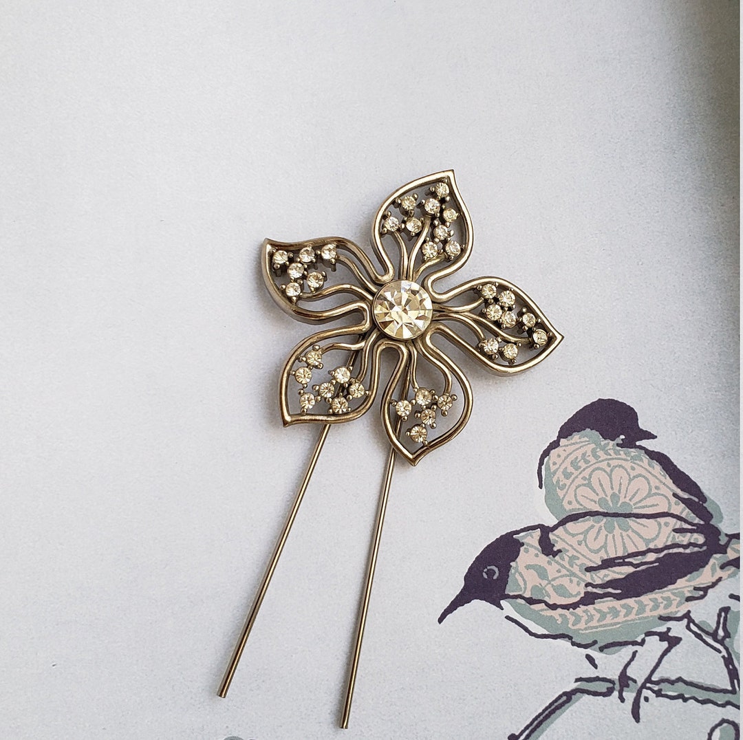Vintage Flower Motif Hair Accessory. Large Hair Pick/Pin for Any ...