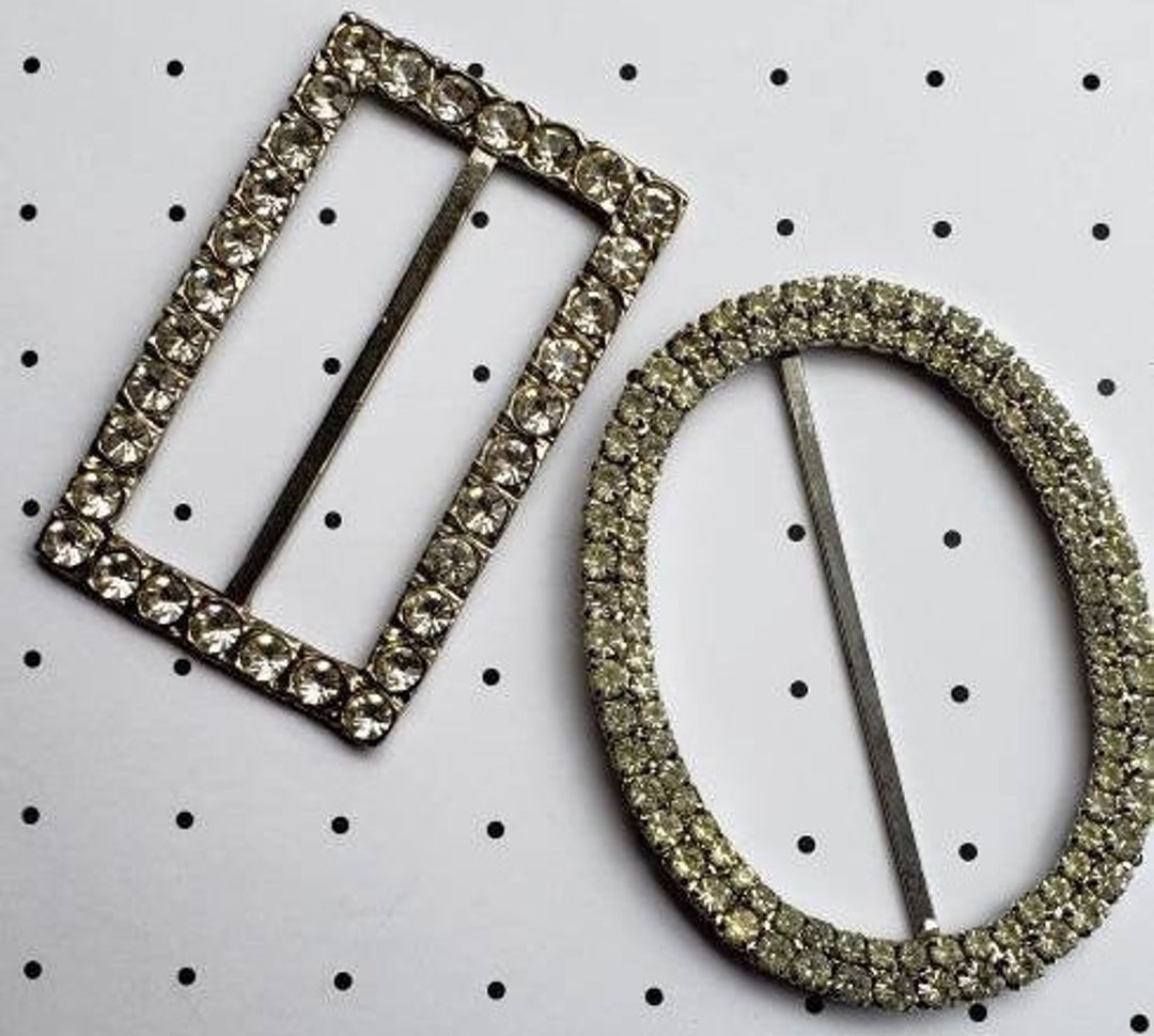 Rhinestone Sash Sliders. Rectangle and Oval Choices. Vintage Belt/sash ...