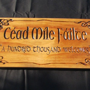 Ceud Mìle Fàilte; Scottish Gaelic Welcome Sign;celtic Welcome Sign ...