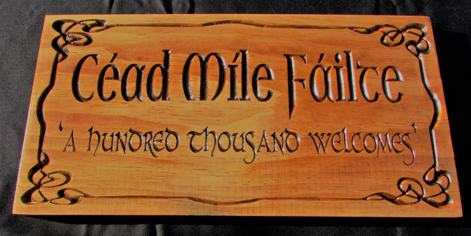 Gaelic Welcomeirish Welcome Sign Céad Míle Fáilte Irish Pub - Etsy