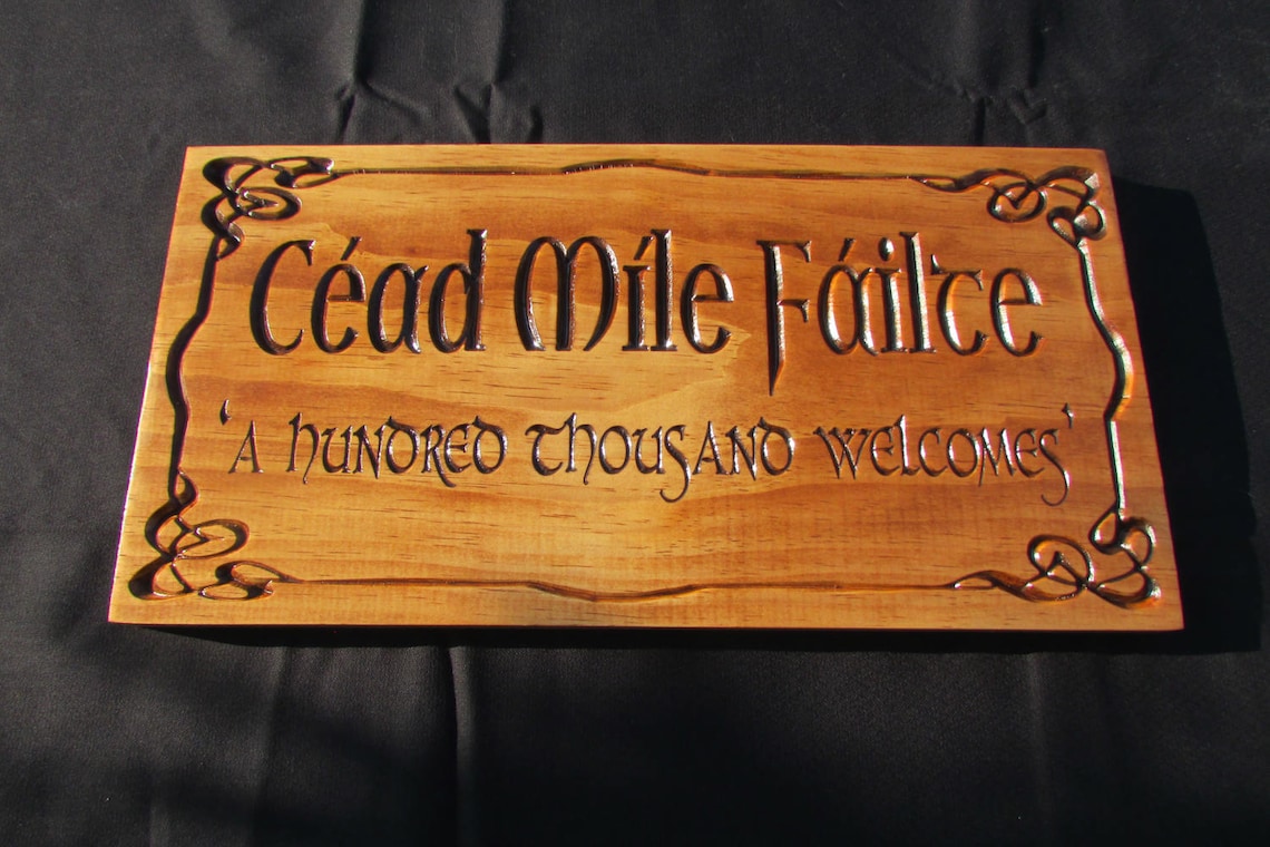 Gaelic Welcomeirish Welcome Sign Céad Míle Fáilte Irish Pub - Etsy