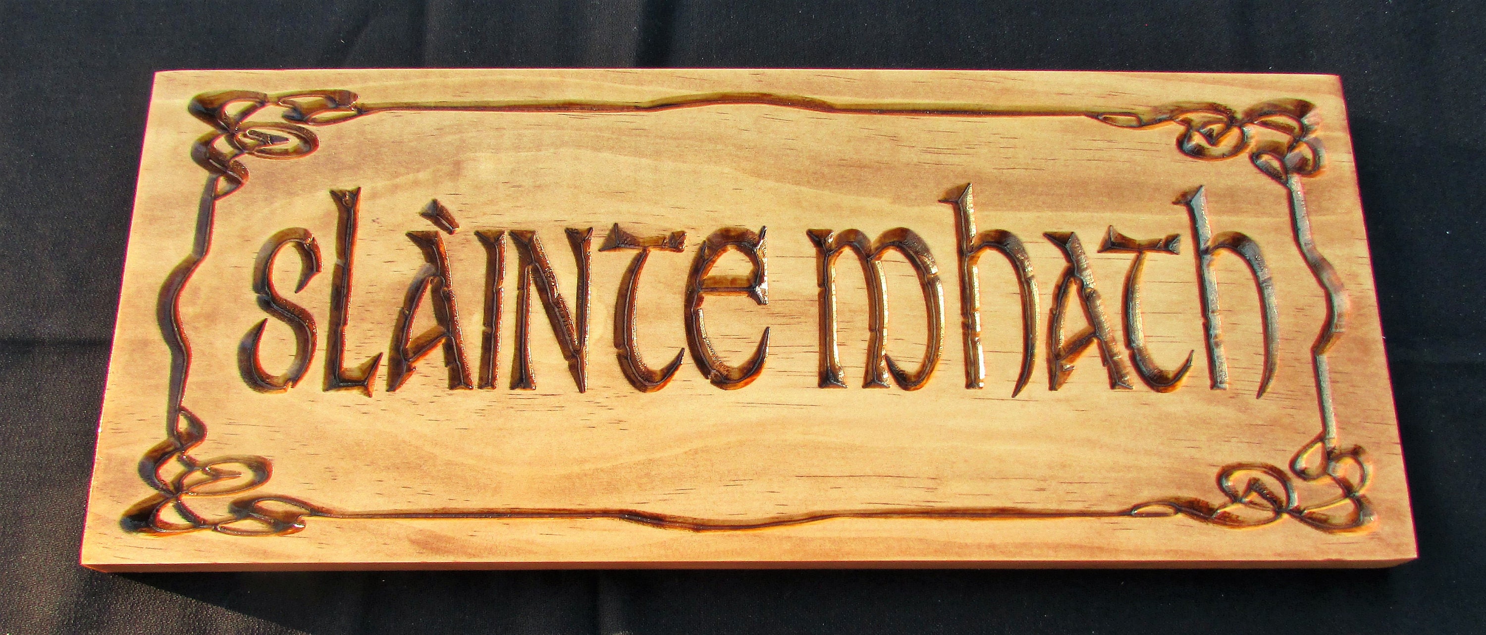 Slàinte Mhath;gaelic Good Health;gaelic Drinking Toast 14" Carved Wood ...