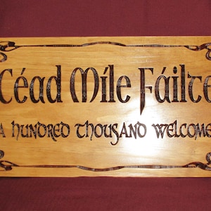 Ceud Mìle Fàilte; Scottish Gaelic Welcome Sign;celtic Welcome Sign ...