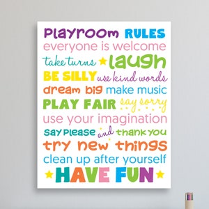Playroom Rules Printable Playroom Rules Instant Download | Etsy